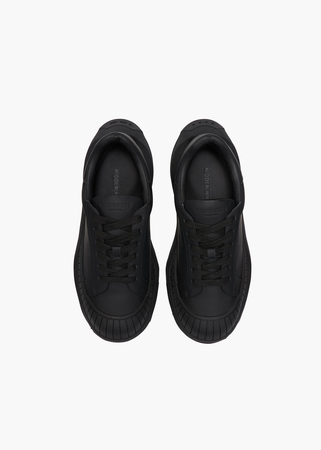 Asure Men Black Leather Trainers – Hidden White